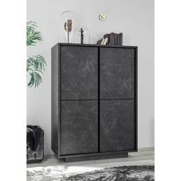 Home Affaire Highboard &raquo;Carrara&laquo; grifflos grau B/H/T: 92cm x 145cm x 43cm, 4 Stk.