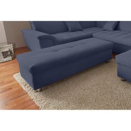 DOMO collection Hocker &raquo;FRANZI, elegant, komfortabel&laquo; inklusive Stauraum blau Flachgewebe (100% Polyester);Chenille (100% Polyester) B/H/T: 136cm x 