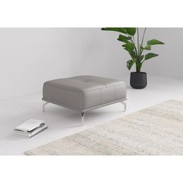 OTTO home Polsterhocker &raquo;Caluna&laquo; moderner Sitzhocker in hochwertiger Verarbeitung grau B/H/T: 89cm x 45cm x 89cm, NaturLEDER , ohne Stauraum