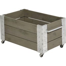 Plus Blumenkasten &raquo;Cubic&laquo; BxTxH: 50x46x45 cm grau Massivholz, Stahl B/H/T: 50cm x 45cm x 46cm