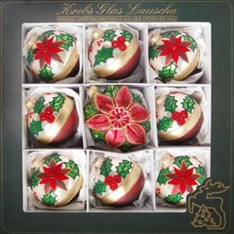 Weihnachtsbaumkugel &raquo;Old England, Weihnachtsdeko, Christbaumschmuck, Christbaumkugeln Glas&laquo; mundgeblasen rot Glas 8cm