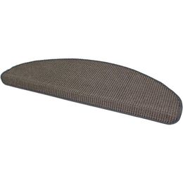 Dekowe Stufenmatte &raquo;Mara S2&laquo; halbrund 5 mm H&ouml;he 100% Sisal, gro&szlig;e Farbauswahl, selbstklebend, auch als Set 15 St&uuml;ck grau Sisal B : 25cm 15 Stk., 5mm, L: 65cm