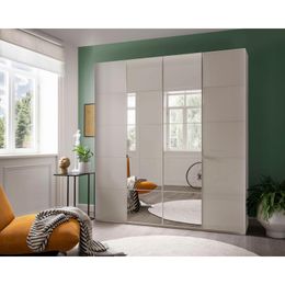 Wiemann Kleiderschrank &raquo;Quito&laquo; hochwertige Beschl&auml;ge inkl. T&uuml;rd&auml;mpfung beige Floatglas, Holzwerkstoff B/H/T: 197,3cm x 236cm x 58cm, T&uuml;ren: 4 Stk. 
