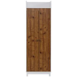 OTTO home Garderobenschrank &raquo;Goslar&laquo; mit sch&ouml;nen Metallgriffen, folierter Holzwerkstoff wei&szlig; Holzwerkstoff wei&szlig;, B/H/T: 62cm x 180cm x 50cm, T&uuml;ren: 2 