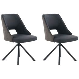 Jockenh&ouml;fer Drehstuhl &raquo;Milo (Set, 2 St.)&laquo; (Set) 2 Stk.Echtleder, inklusive Drehfunktion (360&deg;), bis 150kg belastbar schwarz B/H/T: 53cm x 86cm x 64cm, 2 Stk., 