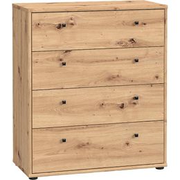 FORTE Kommode &raquo;Tempra, Kommode, 4 Schubk&auml;sten, H&ouml;he 85,5 cm&laquo; Breite 73,7 cm braun B/H/T: 73,7cm x 85,5cm x 34,8cm, 4 Stk.
