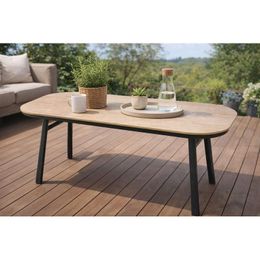 Destiny Esstisch &raquo;SAN MARINO Tisch, halboval 180x90x74cm, holzfarben&laquo; braun Aluminium, Polywood B/H/T: 180cm x 74cm x 90cm