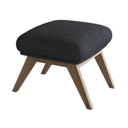 FLEXLUX Polsterhocker &raquo;Adria&laquo; Fu&szlig; Eiche, Fu&szlig;hocker f&uuml;r Ohrensessel grau 100% Polyester B/H/T: 54cm x 41cm x 41cm, Lederoptik