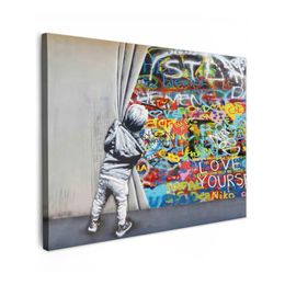 OnlyWow Leinwand Bilder Street Art | Gr.: 30 x 20 cm