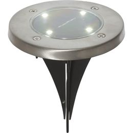 Parforce Traditional Hunting LED Solarleuchte &raquo;Solar Spotlight Rasenleuchte&laquo; LED-Board 3 Stk. Warmwei&szlig; 3er-Set, flache Bauform, D&auml;mmerungssensor silber 3, &Oslash; 11,5cm H: 2cm, 3 Stk.