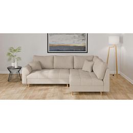 Home Affaire Ecksofa &raquo;CHARRE L-Form mit Ottomane, Ma&szlig;e B/T/H: 231/161/81 cm&laquo; feine Steppung, lose R&uuml;cken- und Zierkissen, auch in Cord und Boucl&eacute; 