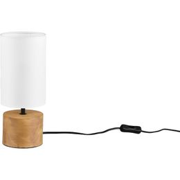REALITY LEUCHTEN Tischleuchte &raquo;Woody&laquo; E14 Schnurschalter, Leuchtmittel tauschbar wei&szlig; 1, &Oslash; 11cm H: 30cm