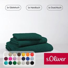 s.Oliver Handtuch Set &raquo;s.Oliver, Premium Qualit&auml;t, 600 gr/m&sup2;,&laquo; Set 3 Stk. Walkfrottier 1 G&auml;stetuch 30x50 cm, 1 Handtuch 50x100 cm, 1 Duschtuch 70x140 
