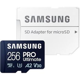 Samsung Speicherkarte &raquo;Pro Ultimate&laquo; (256 GB Video Speed Class 30 (V30)/UHS Speed Class 3 (U3) 200 MB/s Lesegeschwindigkeit) blau Kunststoff
