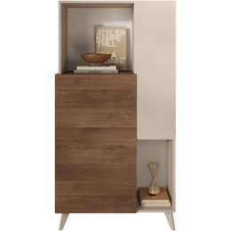 Home Affaire Highboard &raquo;Monaco H&ouml;he 154 cm, Stauraumschrank mit 2 T&uuml;ren (4 F&auml;cher) und 2 offen&laquo; Hohe, schmale Kommode &ndash; sanftes Schlie&szlig;en, edles 