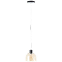 Brilliant Pendelleuchte &raquo;Casto&laquo; E27 1 Stk. 150 x 19 cm, E27, k&uuml;rzbar, Glas, bernsteinfarben schwarz 1, &Oslash; 19cm, 1 Stk.