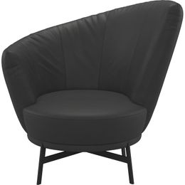 Musterring Drehsessel &raquo;Kleo&laquo; mit Drehfunktion um 360&deg;, inkl. Nierenkissen, in zertifiziertem Leder grau 100% Polyester Leder PURO, B/H/T: 97cm x 95cm x 88cm