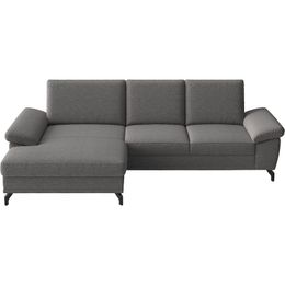 Sit & More sit&more Ecksofa &raquo;Chelsea L-Form, B: 264 cm, mit Armteil-& Sitztiefenverstellung&laquo; optional Schlaffunktion und Bettkasten grau 100% Polyester B/H/T: 