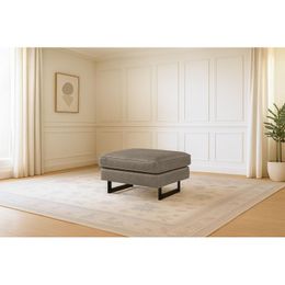 OTTO home Polsterhocker &raquo;Pinto&laquo; mit Keder, Metallf&uuml;&szlig;en und auch in Cord Bezug erh&auml;ltlich grau Luxus-Microfaser in Lederoptik (100% Polyester);Cord (92