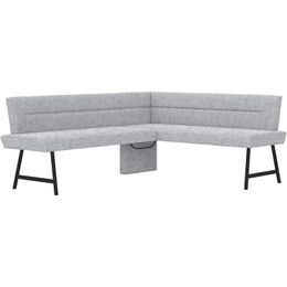 OTTO home Eckbank &raquo;Sava&laquo; mit Wellenfederung im Sitz grau 100% PES B/H/T: 211cm x 84cm, Struktur, langer Schenkel links