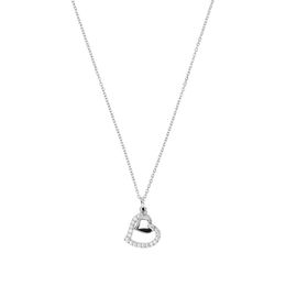 Tom Tailor Damen Tom Tailor Kette mit Anh&auml;nger &raquo;Herz-Motiv&laquo; mit Zirkonia (synth.) silber Silber 925 (Sterlingsilber), L: 45 B: 1,2mm