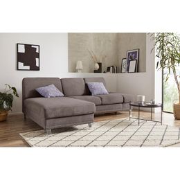 Sit & More sit&more Ecksofa &raquo;Clio L-Form&laquo; optional Schlaffunktion oder Vorziehsitz und Bettkasten, Federkern grau B/H/T: 246cm x 89cm x 165cm, Luxus-Microfaser 