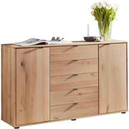 Wiemann Kombikommode &raquo;Cardiff Sideboard, W&auml;scheschrank, teilmassiv Bianco-Eiche, Schubladen&laquo; Kommode 141x86x43 cm, braun, mit D&auml;mpfung, MADE IN 