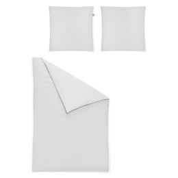 Irisette Bettw&auml;sche &raquo;Lago 8450&laquo; 3 Stk. wohlig warm und kuschelig grau Feinbiber, Obermaterial: 100% Baumwolle B/L: 200cm x 200cm, 1 Stk., 2 Stk., Feinbiber, B/