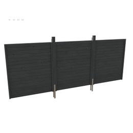 Skan Holz Carport-R&uuml;ckwand aus Profilschalung grau Holzwerkstoff B/H/T: 550cm x 200cm