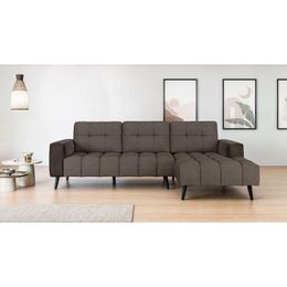 Home Affaire Ecksofa &raquo;SERINE mit Recamiere rechts/links bestellbar, Ma&szlig;e B/H/T 253/91/161 cm&laquo; L-Form mit Wellenunterfederung, 3 R&uuml;ckenkissen, ohne 