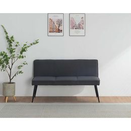 OTTO home Essbank &raquo;Ianna&laquo; schwarze Metallbeine, pflegeleichtem Webstoff Bezug, Breite 140 cm grau 100% Polyester B/H/T: 140cm x 82cm x 62cm, Struktur 