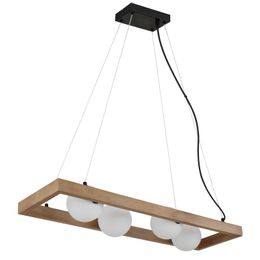 NOWA Pendelleuchte &raquo;NANDA&laquo; G9 1 Stk. H&auml;ngeleuchte, Glaskugeln opal, Holz, Esstisch, Wohnbereich schwarz 4, &Oslash; 12cm H: 150cm, 1 Stk.