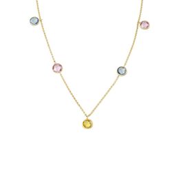 Amor Damen Kette mit Anh&auml;nger &raquo;2014455&laquo; mit Zirkonia (synth.) bunt Gelbgold 375, L: 46