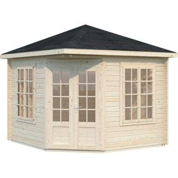 Palmako Gartenhaus &raquo;Pavillon Melanie&laquo; naturbelassen beige Massivholz Fu&szlig;boden im Gartenhaus, ohne Dacheindeckung