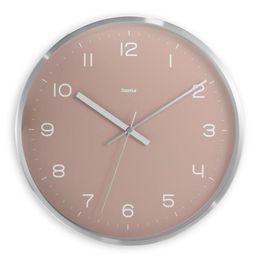 Hama Funkwanduhr &raquo;Funkuhr "Fidschi", ohne Ticken, &Oslash; 30 cm, Aluminium&laquo; ger&auml;uscharm silber &Oslash; 30cm, Funkuhr, 12 Ziffern