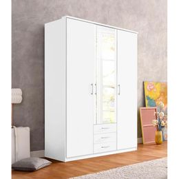 Priess Kleiderschrank &raquo;Husum&laquo; mit dekorativen Kranz, wahlweise mit Schubk&auml;sten wei&szlig; Holzwerkstoff B/H/T: 140cm x 196cm x 57cm, Schubladen: 3 Stk. 