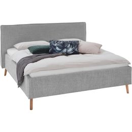 Meise M&ouml;bel meise.m&ouml;bel Polsterbett &raquo;Riva&laquo; mit eichefarbigen Holzf&uuml;&szlig;en, wahlweise mit Bettkasten und Lattenrost beige Liegefl&auml;che L&auml;nge B: 200cm x 160cm, 