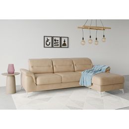 Sit & More sit&more Ecksofa &raquo;Sinatra L-Form&laquo; mit Recamiere, optinal mit Kopfteilverstellung und Armteilfunktion braun 100% Polyester B/H/T: 258cm x 85cm x 170cm,