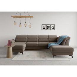 Sit & More sit&more Wohnlandschaft &raquo;Sinatra U-Form&laquo; optional mit Kopfteilverstellung und Armteilfunktion, Metallf&uuml;&szlig;e grau 90% Polyester, 10% Polyamid B/H/T: 