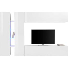 Home Affaire Wohnwand &raquo;Maruska&laquo; 1 Stk. tlg. wei&szlig; Holzwerkstoff B/H/T: 280cmcm x 180cmcm x 30cmcm