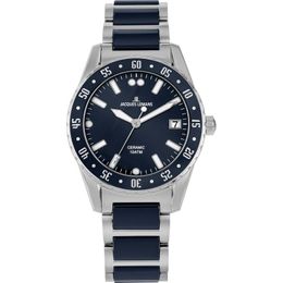 Jacques Lemans Damen Keramikuhr &raquo;Liverpool&laquo; Quarzuhr, Armbanduhr, Damenuhr, Datum, Edelstahlarmband,Keramik blau Einheitsgr&ouml;&szlig;e