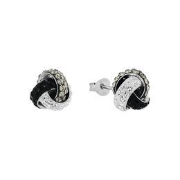 Amor Damen Paar Ohrstecker mit Preciosa Crystal 10mm, Silber 925 (Sterlingsilber)
