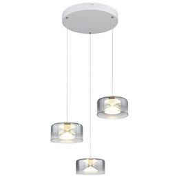 Globo LIGHTING H&auml;ngeleuchte &raquo;BELINDA&laquo; LED-Modul 1 Stk. Warmwei&szlig; H&auml;ngelampe Esszimmer-Leuchte Esstischleuchte Wohnzimmer silber &Oslash; 40cm H: 150cm, 1 Stk.