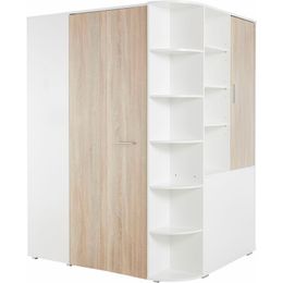 wimex Eckkleiderschrank &raquo;Joker&laquo; begehbarer Kleiderschrank, Garderobe, Eckl&ouml;sung wei&szlig; B/H/T: 124cm x 198cm x 148cm