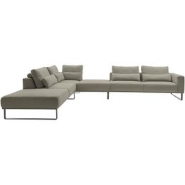 Musterring Ecksofa &raquo;JustB! PM100 bequem, modern, elegant und viel Platz, bodenfrei&laquo; mit Zwischenhocker, wahlweise mit Funktion und Kissen, Ma&szlig;e 290 x 308 grau 85