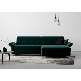 Home Affaire Ecksofa &raquo;Maredo L-Form&laquo; Federkern, wahlweise auch mit Kopfteil- und Armlehnverstellung gr&uuml;n 100% Polyester B/H/T: 284cm x 89cm x 179cm, 