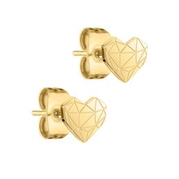 Liebeskind Berlin Damen Paar Ohrstecker &raquo;Herz&laquo; gold Edelstahl