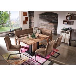 K+w Komfort & Wohnen K+W Komfort & Wohnen Eckbankgruppe &raquo;Floyd&laquo; Set, 5 Stk. tlg. Stauraum-Eckbank, wahlweise rechts oder links langer Schenkel 203cm braun B/H/T: 203cm x 