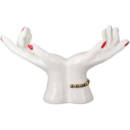 Gilde Dekoobjekt &raquo;Dekoobjekt Hand Hands wei&szlig; H. 22 cm&laquo; wei&szlig; Keramik B/H/T: 35,7cm x 22cm x 11cm