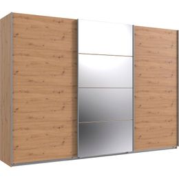 wimex Schwebet&uuml;renschrank &raquo;Norderstedt&laquo; INKLUSIVE 2 Stoffboxen und 2 zus&auml;tzliche Einlegeb&ouml;den, mit Spiegel braun Holzwerkstoff Artisan Eiche Nachbildung, B/